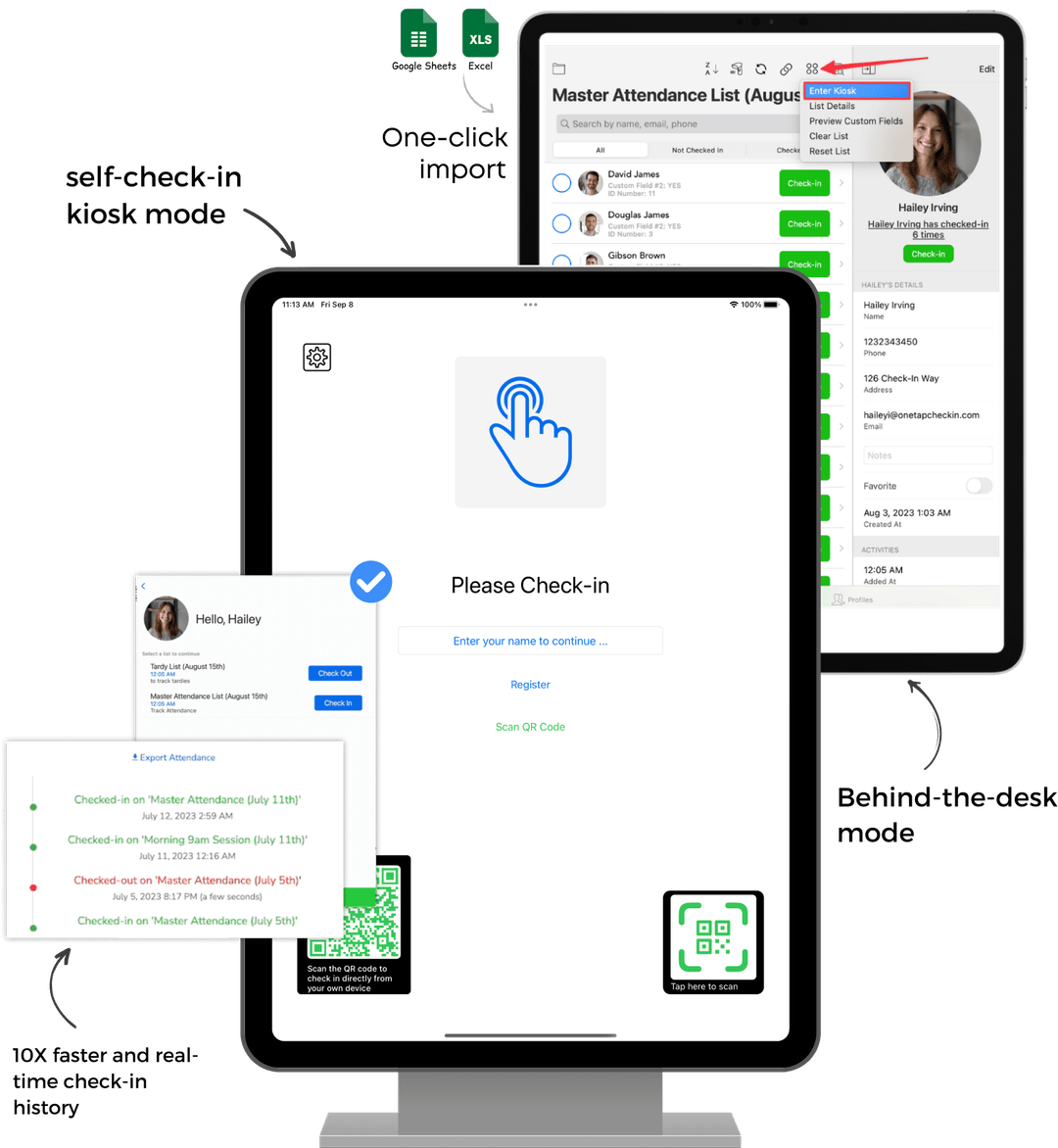 Easy Self-Check-in Kiosk App for Attendance | OneTap